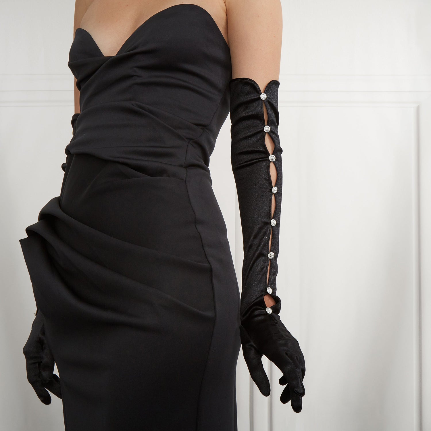 Satin Opera Gloves - Calypso